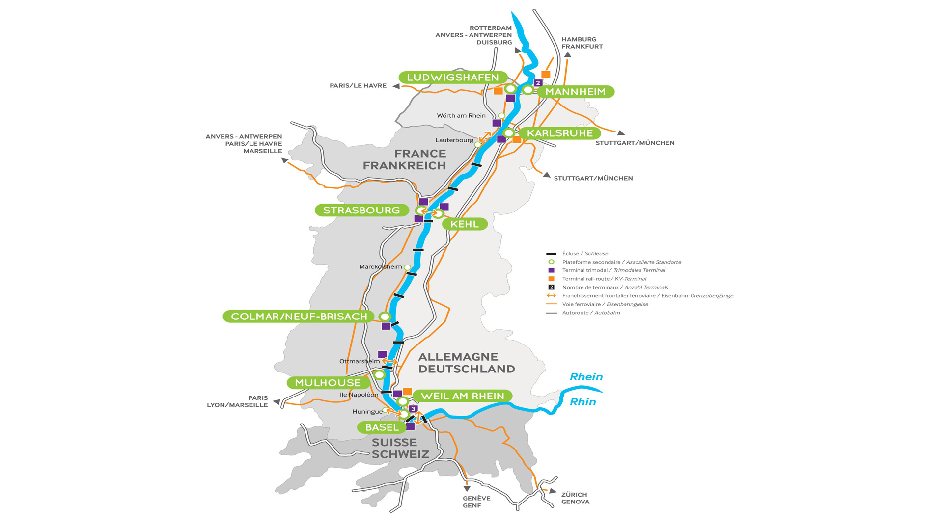 Port Autonome de Strasbourg, le territoire et les infrastructures